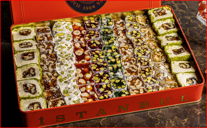 ROUND MIXED TURKISH DELIGHT WITH NUTS METAL BOX L SIZE – HAFIZ MUSTAFA ...